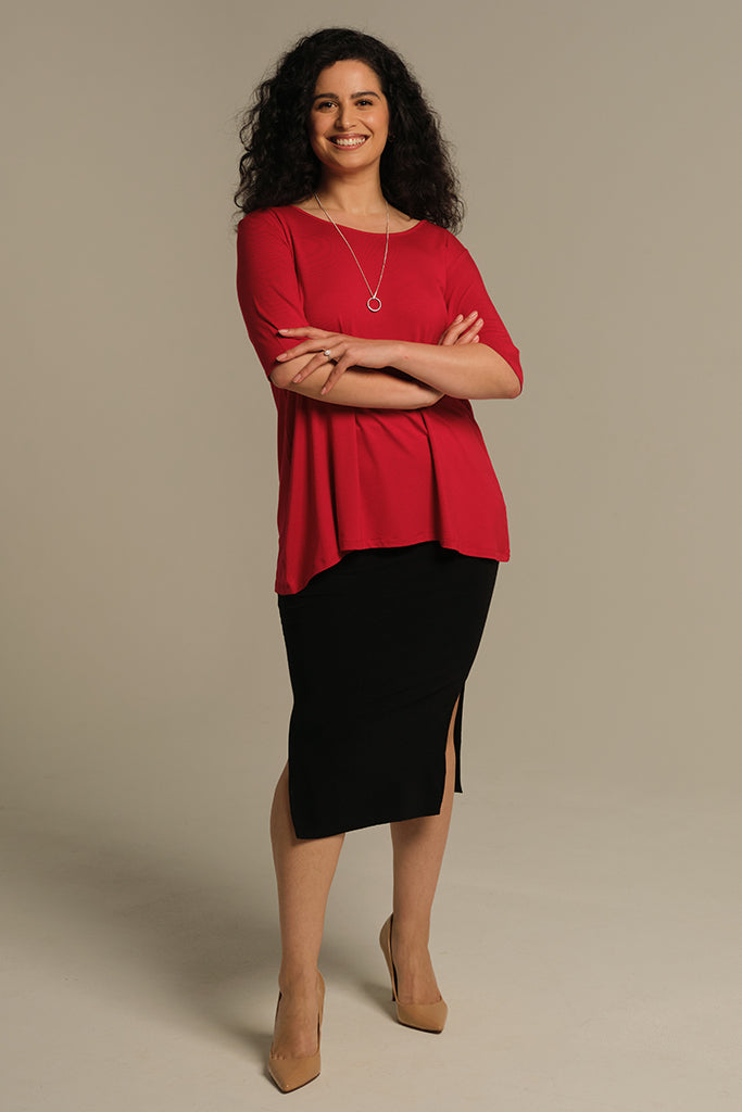 Carter Tunic Top - True Red | Bamboo Body