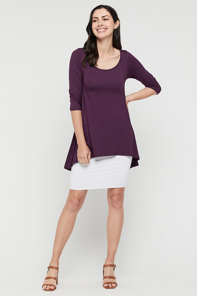 Hi Lo Hem Top - Plum | Bamboo Body