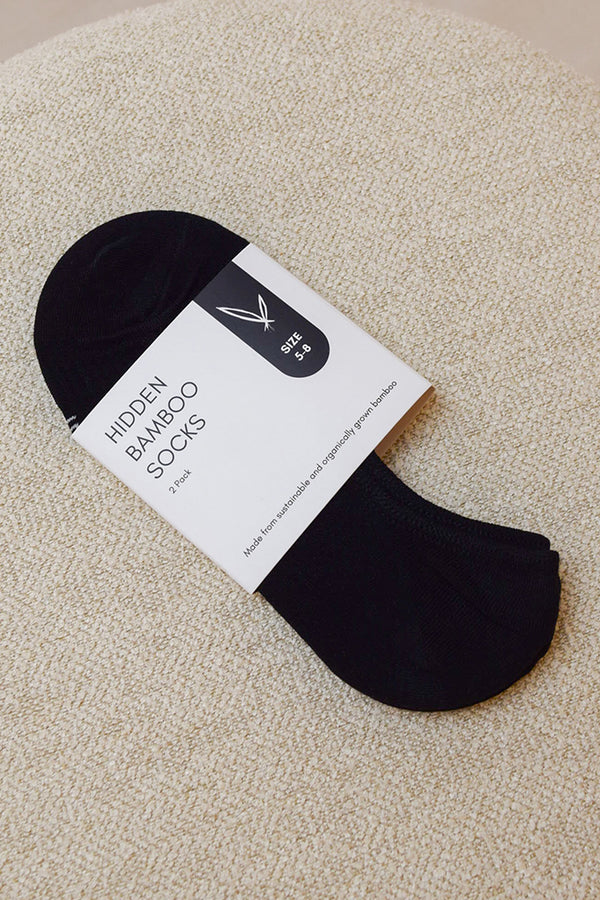 Women's Hidden Bamboo Socks 2 Pack - Black | Bamboo Body