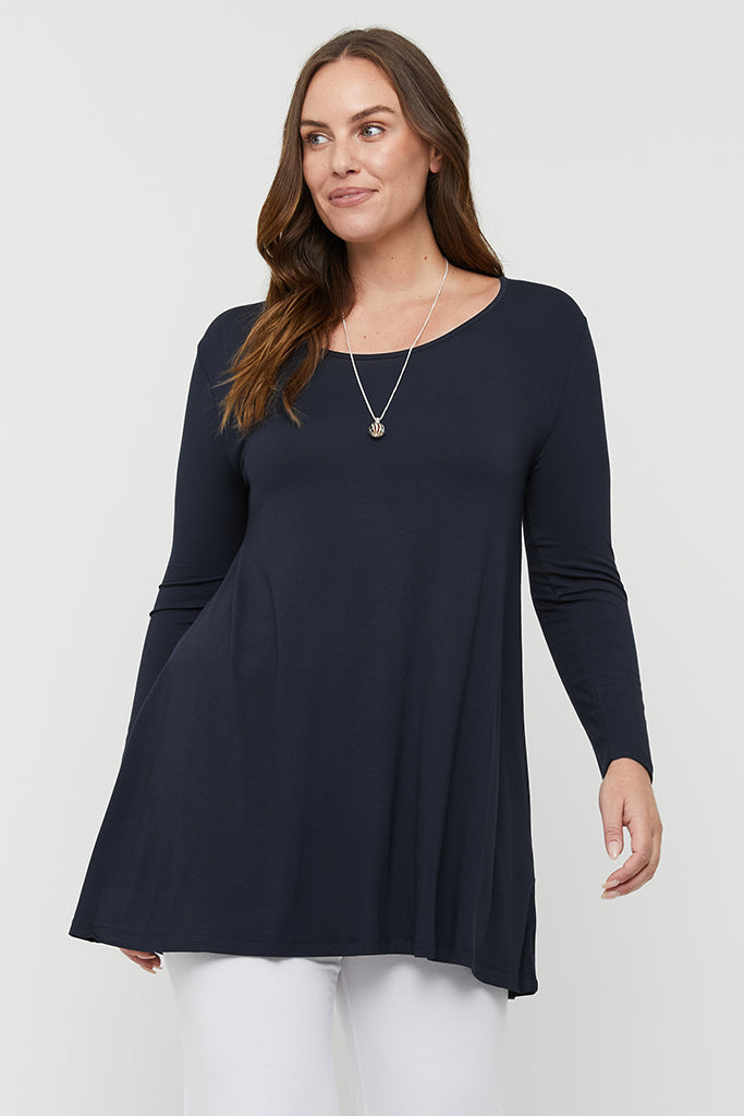 Leanne Tunic - Dark Navy | Bamboo Body