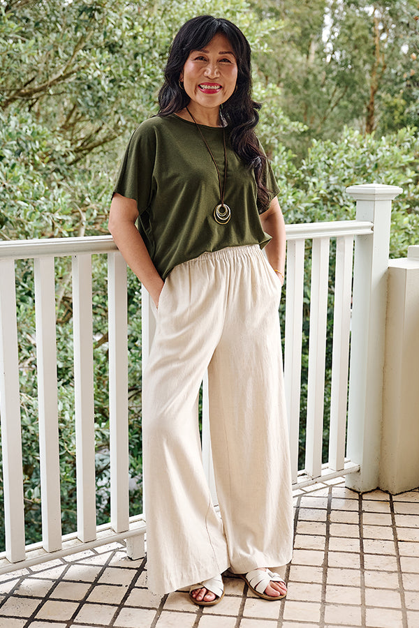 Bamboo Linen Pax Tee - Moss