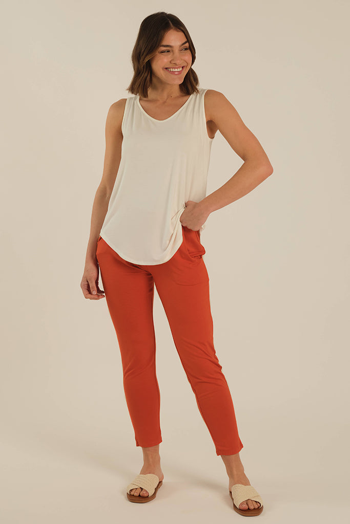 Peggy Bamboo Trouser - Flame | Bamboo Body