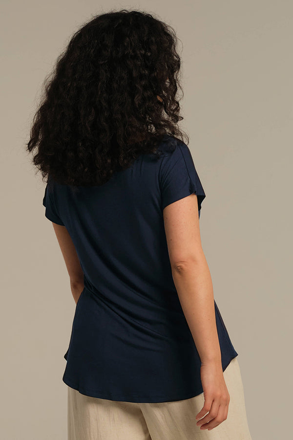 Pia Bamboo Tee - Dark Navy | Bamboo Body