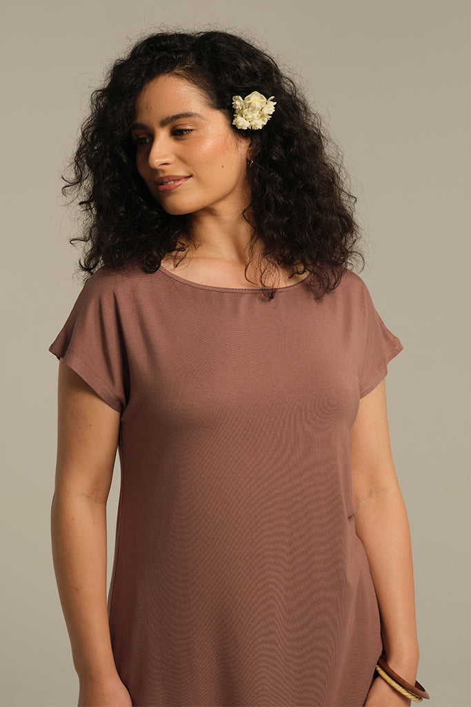 Pia Bamboo Tee - Mousse | Bamboo Body
