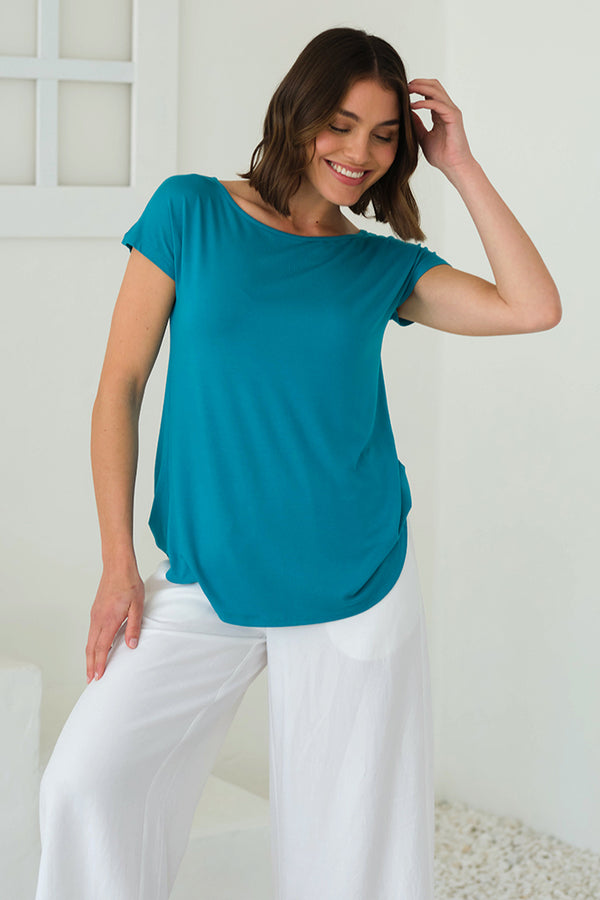 Pia Bamboo Tee - Teal | Bamboo Body