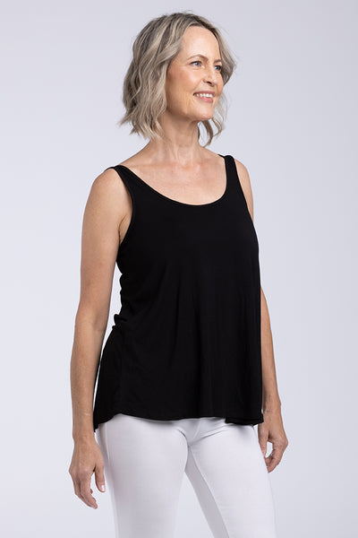 Relaxed Bamboo Singlet - Black | Bamboo Body