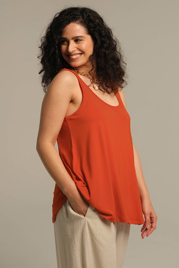 Relaxed Bamboo Singlet - Flame | Bamboo Body