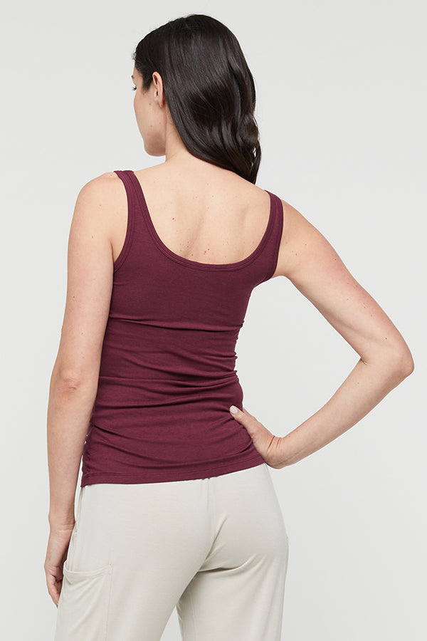 Bamboo Scoop Singlet - Burgundy | Bamboo Body