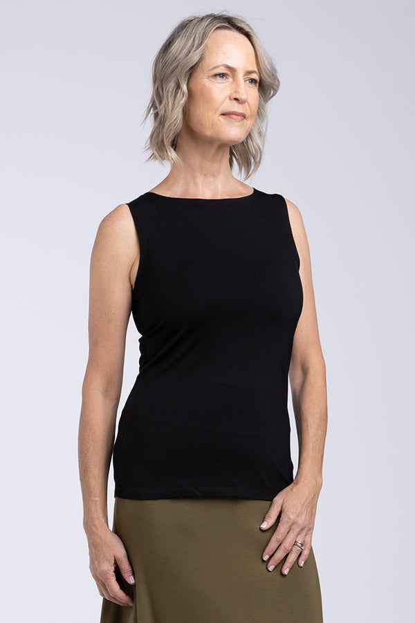 Bamboo Shell Top - Black | Bamboo Body
