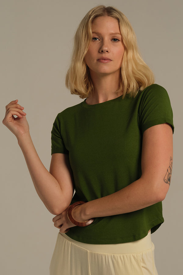 Shorter Bamboo Tee - Garden | Bamboo Body