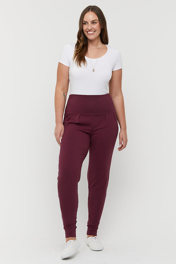 Slouch Pants - Burgundy | Bamboo Body