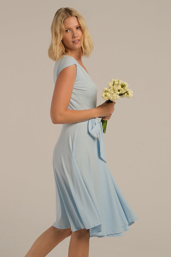 Wrap Dress - Powder Blue | Bamboo Body