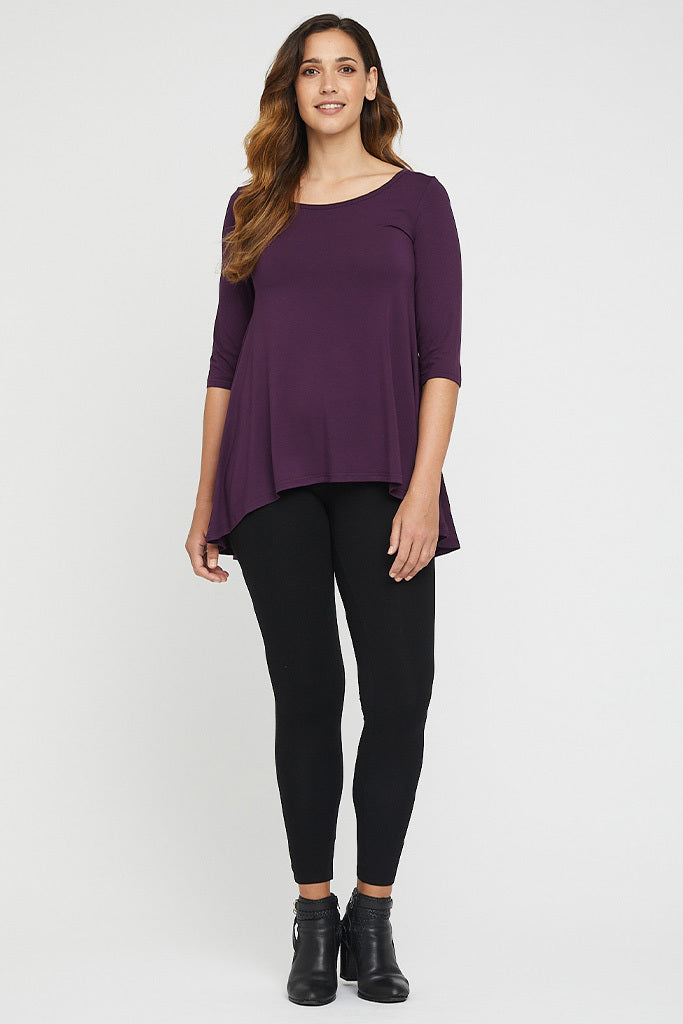 Hi Lo Hem Top - Plum | Bamboo Body