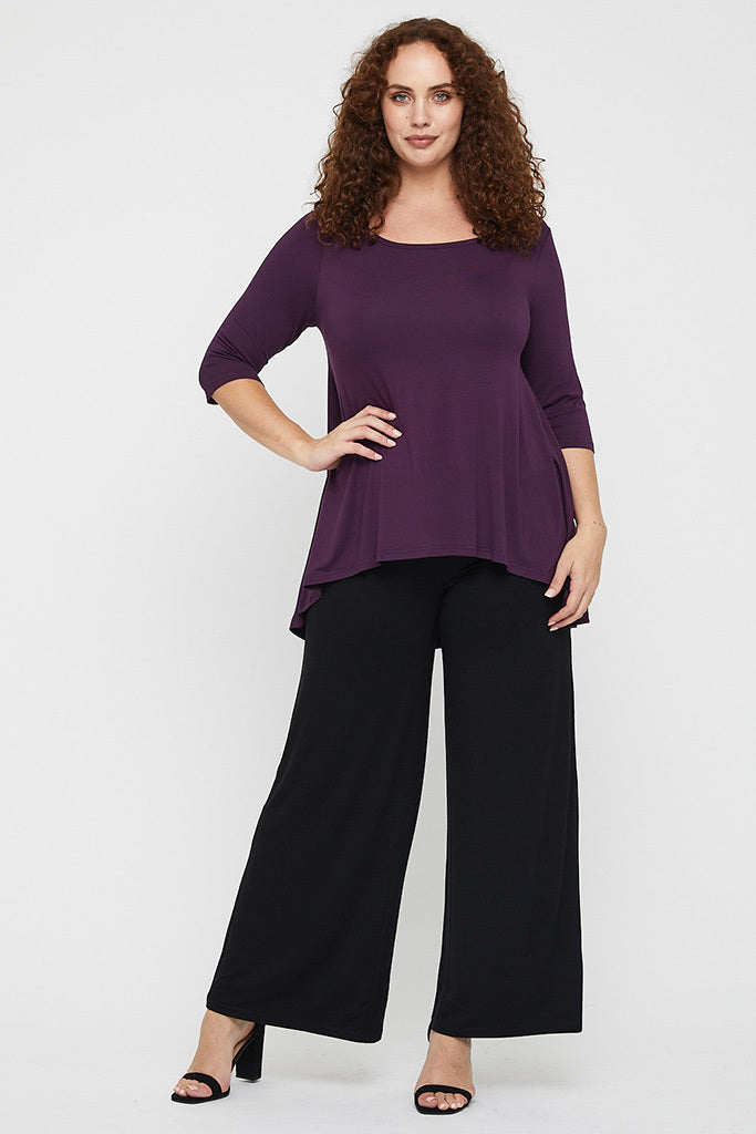 Hi Lo Hem Top - Plum | Bamboo Body
