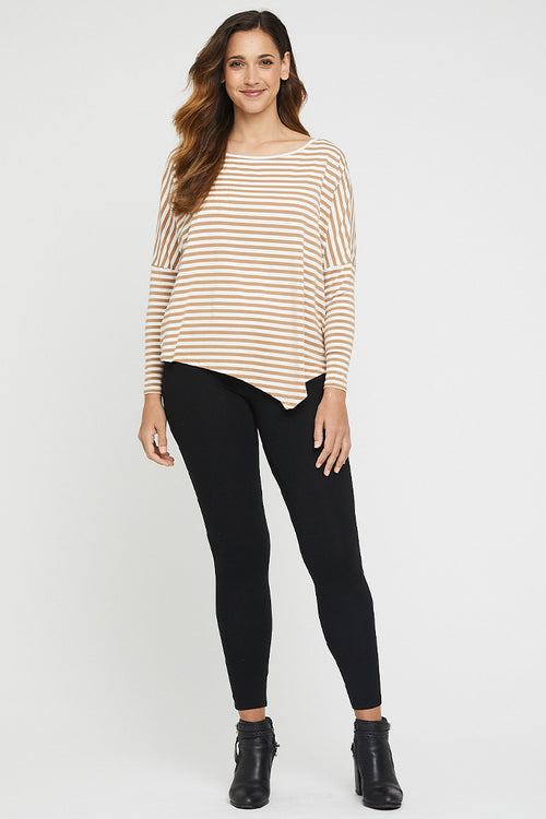 Relax Boatneck - Biscuit Stripe | Bamboo Body
