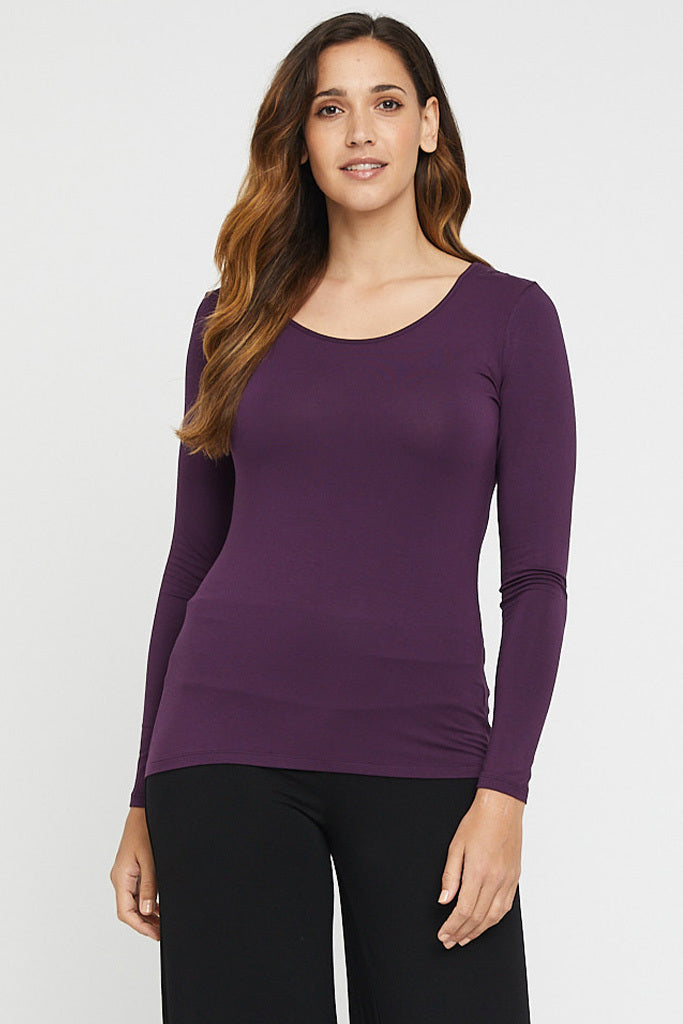 L/S Layering Top - Plum | Bamboo Body
